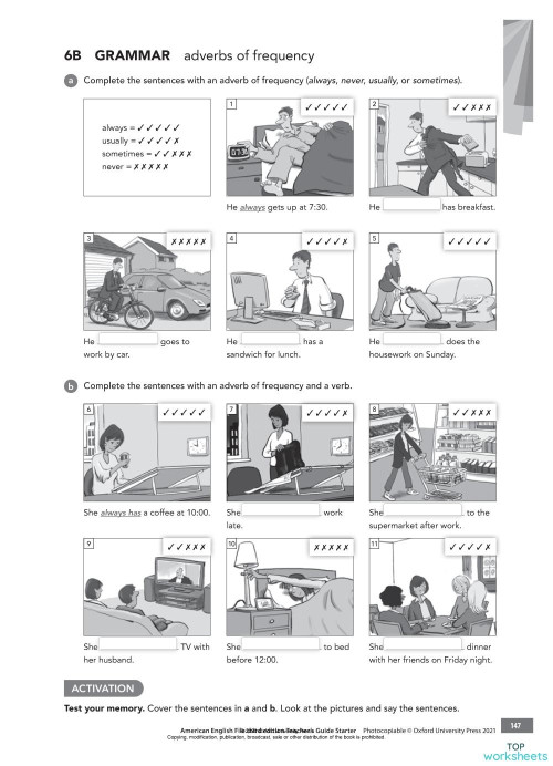 Adverbs of frequency. Interactive worksheet | TopWorksheets