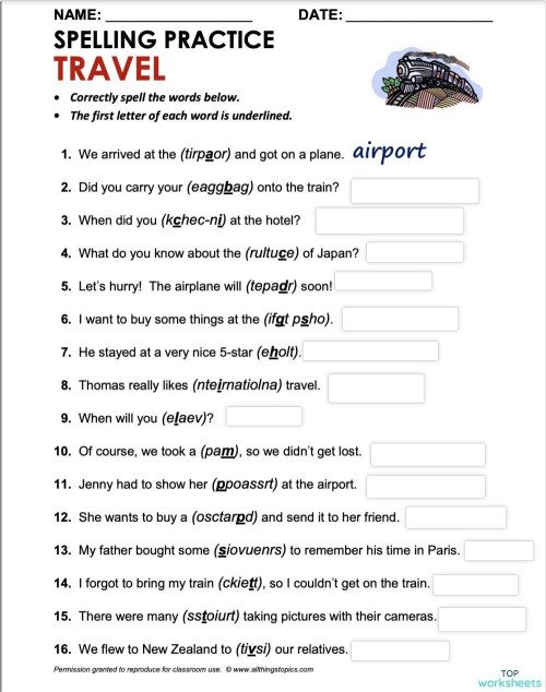 Otros: fichas interactivas y ejercicios online | TopWorksheets