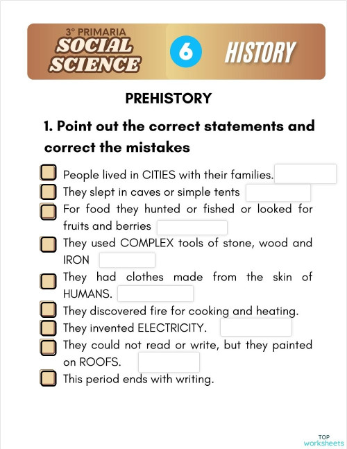 3p HISTORY. Interactive worksheet | TopWorksheets