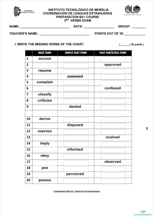 Past Simple (short worksheet). Interactive worksheet | TopWorksheets