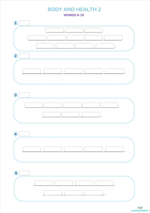 Body and health 2 dictation 2. Interactive worksheet | TopWorksheets