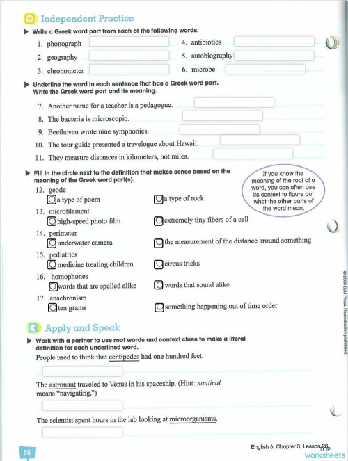Lesson 28: Independent Practice Pg 56. Interactive worksheet ...