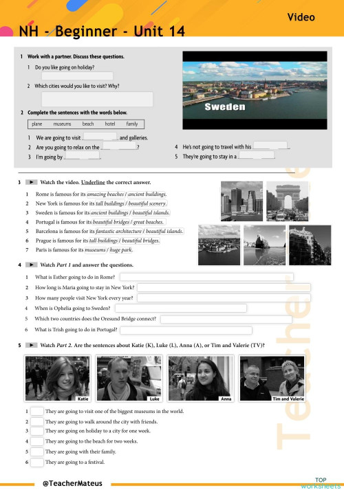 VIDEO - NH - Beginner - Unit 14. Interactive worksheet | TopWorksheets