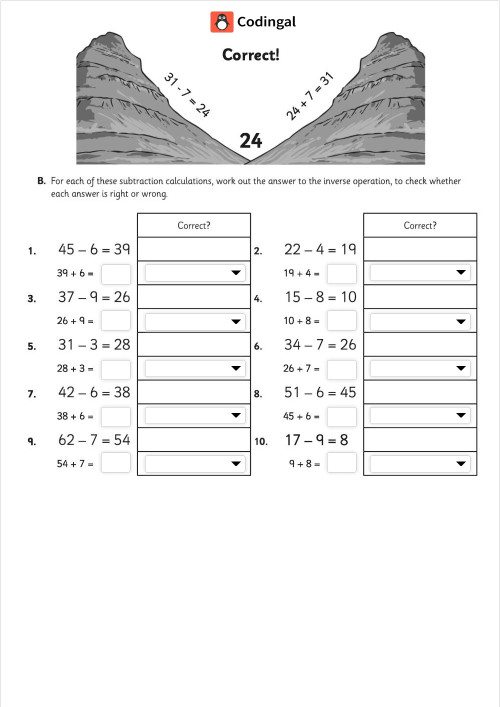 M_G02M07L35_WC01_Subtraction Word Problems with Inverse Relationship. Interactive worksheet ...