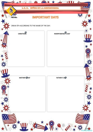 3ER GRADO INGLES IMPORTANT DAYS. Interactive worksheet | TopWorksheets
