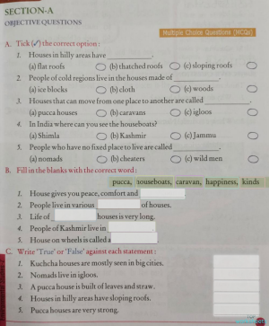 CH-8 KINDS OF HOUSES CLASS -2 EVS. Interactive worksheet | TopWorksheets