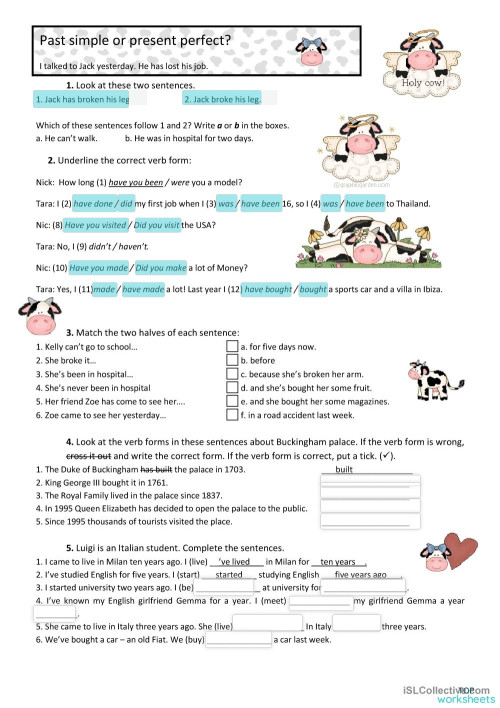 Preesent Perfect vs Past Simple. Interactive worksheet | TopWorksheets
