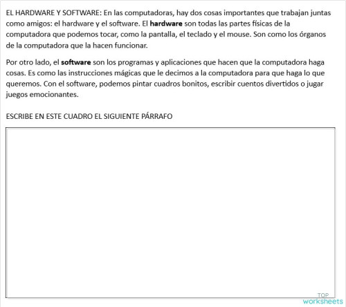 HARDWARE Y SOFTWARE. Ficha interactiva | TopWorksheets