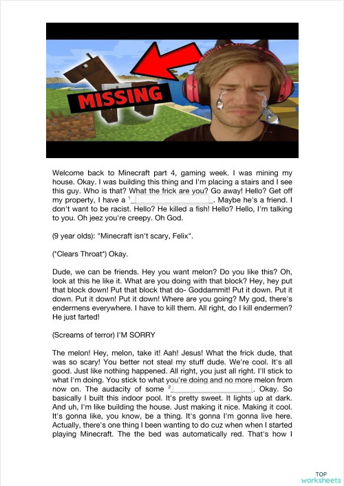 Azure / QR / 8B / You Tube 3. Interactive worksheet | TopWorksheets