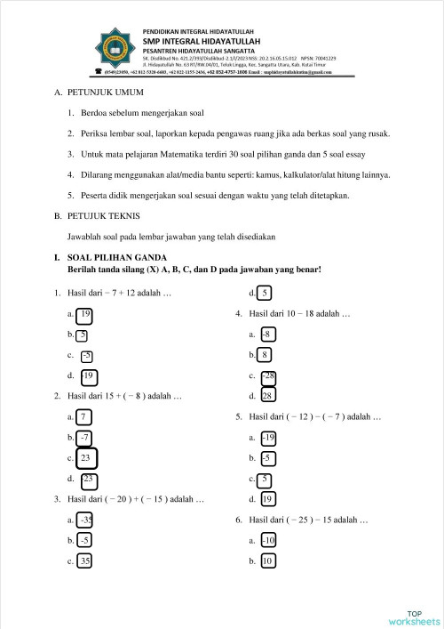 BILANGN BUKN. Lembar kerja interaktif | TopWorksheets