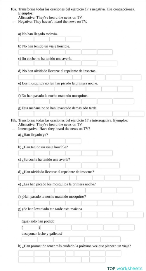 Traducción: fichas interactivas y ejercicios online | TopWorksheets