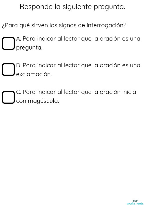 Los interrogativos. Ficha interactiva | TopWorksheets