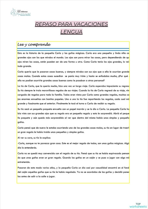 Repaso de lengua. Ficha interactiva | TopWorksheets