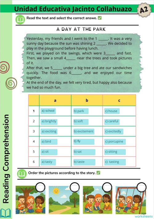 READING COMPREHENSION - 5. Interactive worksheet | TopWorksheets
