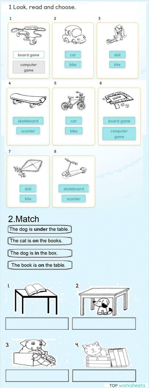 EN1-U6-Toys. Interactive worksheet | TopWorksheets