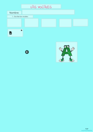 LAS VOCALES. Ficha interactiva | TopWorksheets