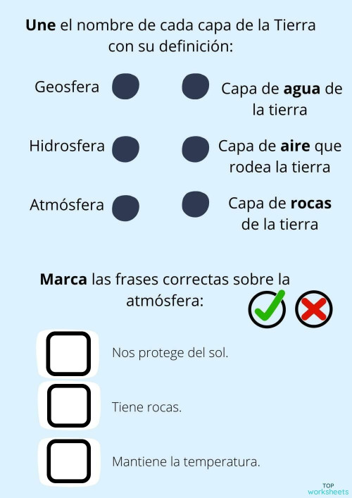 La Tierra: fichas interactivas y ejercicios online | TopWorksheets
