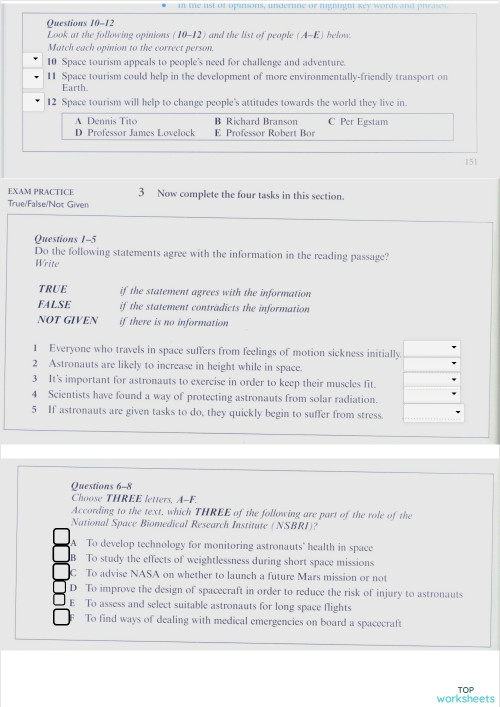 IELTS p. 152 and 154. Interactive worksheet | TopWorksheets