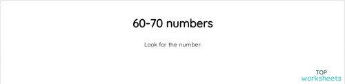 60-70 numbers. Interactive worksheet | TopWorksheets