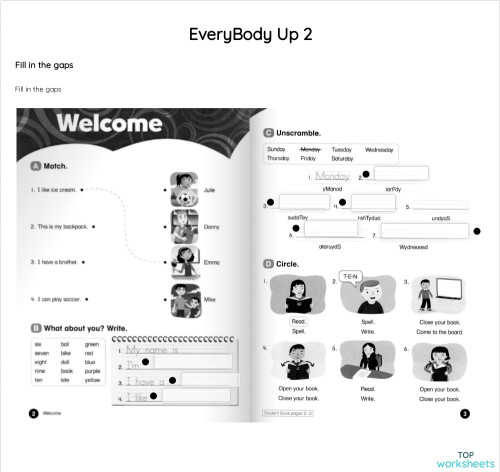 EveryBody Up 2. Interactive worksheet | TopWorksheets