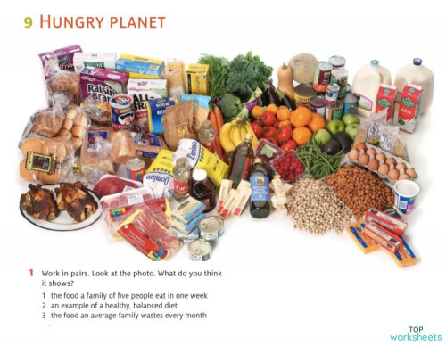Hungry planet. Interactive worksheet | TopWorksheets