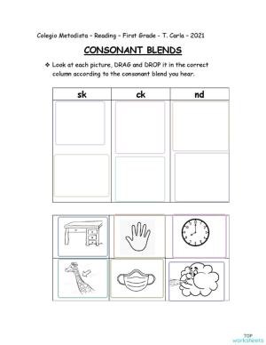 Consonant Blends. Interactive worksheet | TopWorksheets