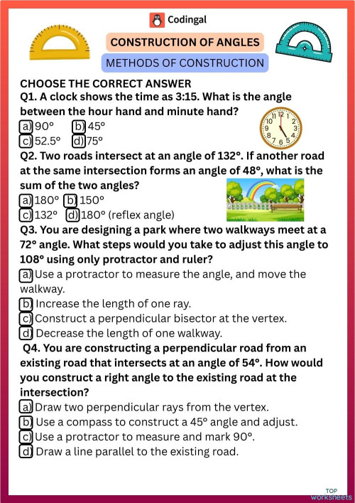 M_G07M13L45_WE01_Measuring_and_Constructing_Angles_5. Interactive worksheet | TopWorksheets