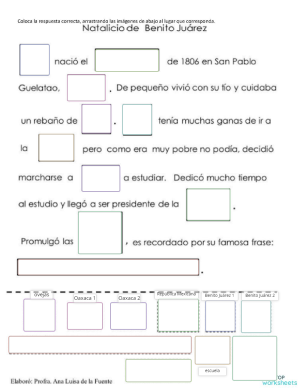 BENITO JUÁREZ 1. Ficha interactiva | TopWorksheets