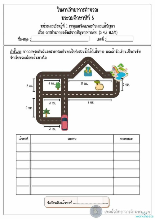 ป 5 ใบงานการทำนายผลลัพธ์ ใบงานเชิงโต้ตอบ Topworksheets
