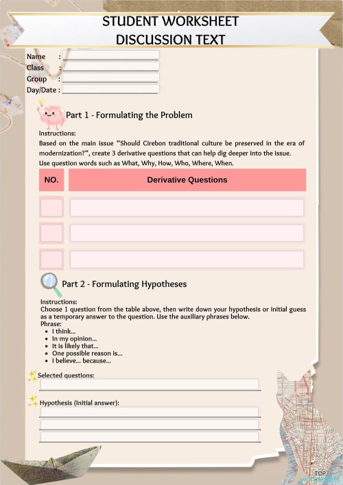 Task 1. Discussion Text. Interactive worksheet | TopWorksheets