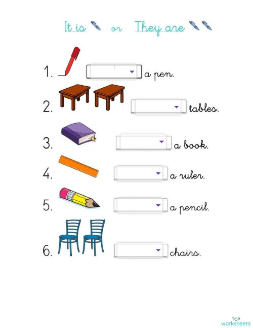 It is - They are. Interactive worksheet | TopWorksheets