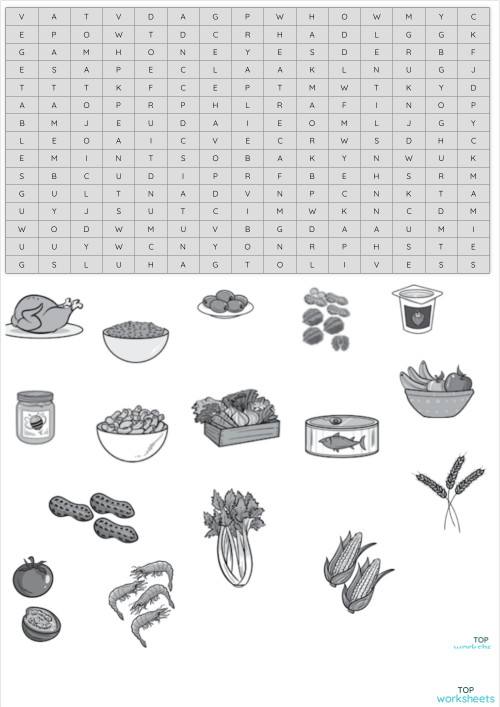 food vocabulary. Ficha interactiva | TopWorksheets