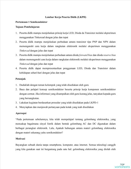 E-LKPD PERTEMUAN KE-1. Interactive worksheet | TopWorksheets