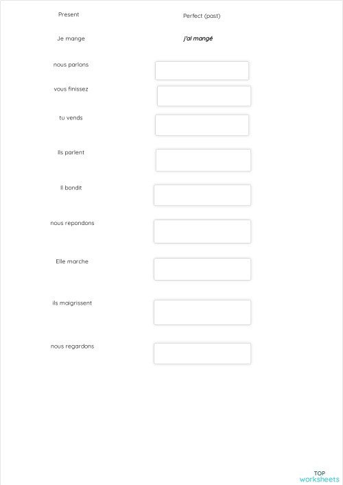 Change from Present to Past (Three groups) 2. Interactive worksheet ...