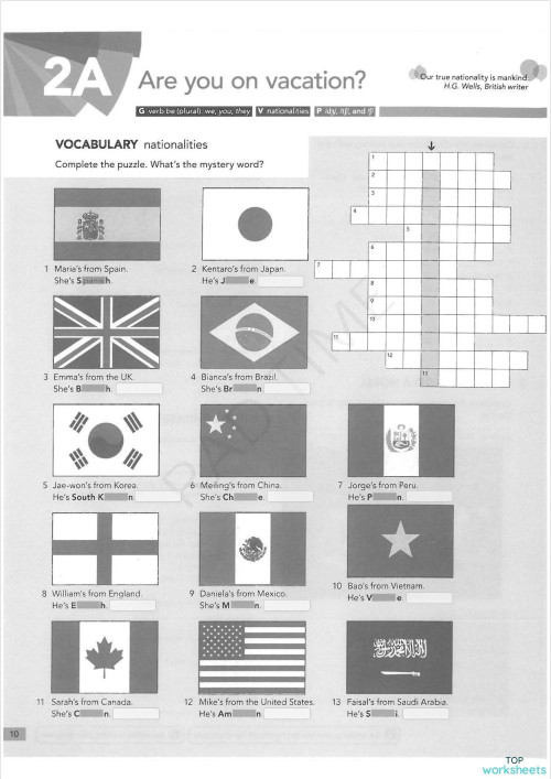 AEF Starter - 2A - HW. Interactive worksheet | TopWorksheets