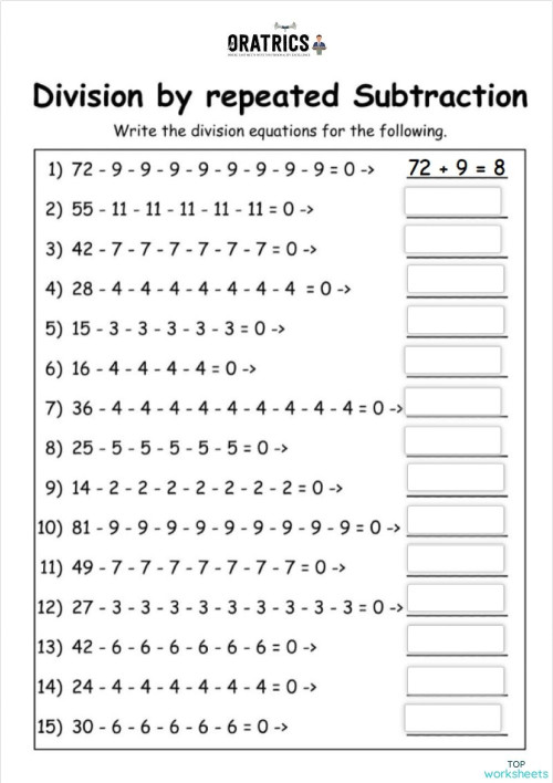 Division OO. Interactive worksheet | TopWorksheets