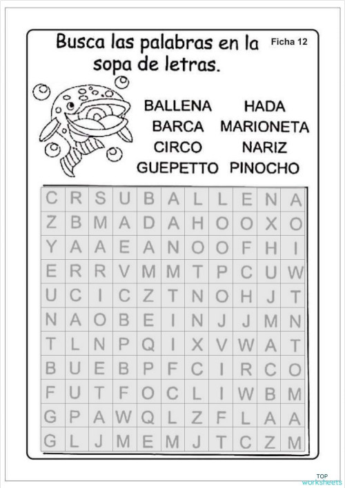 SOPA DE LETRAS (gr/gl). Ficha interactiva | TopWorksheets
