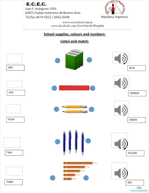 HW 13/5: School Supplies. Interactive worksheet | TopWorksheets