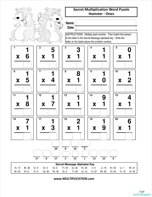 Multiplication: interactive worksheets and online exercises | TopWorksheets