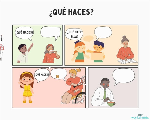 Verbos - Yo, Tú, Él/Ella. Ficha interactiva | TopWorksheets