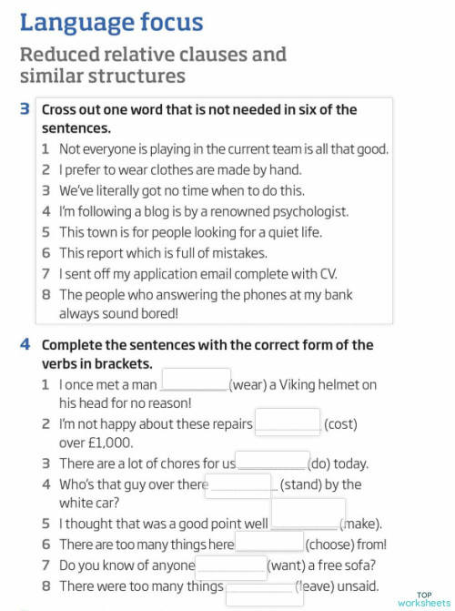 Reduced relative. Interactive worksheet | TopWorksheets