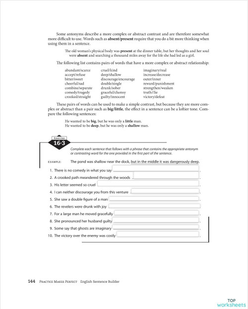 English Sentence builder part 7. Interactive worksheet | TopWorksheets