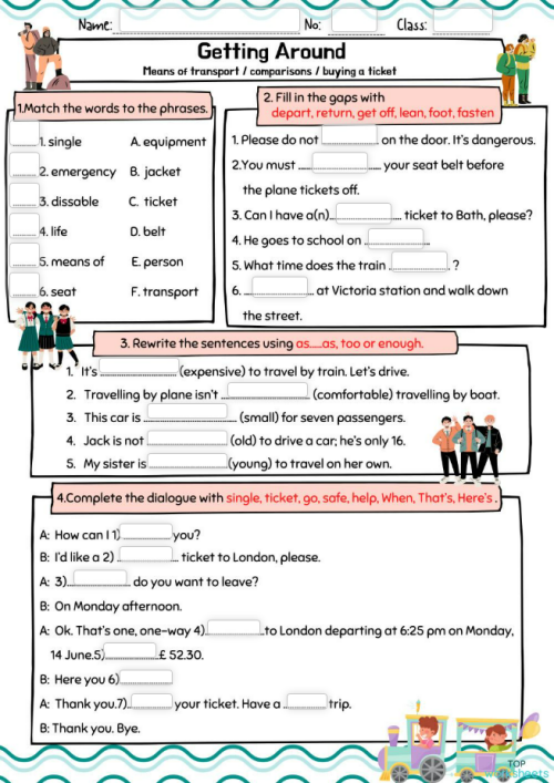 Getting around worksheet ใบงานเชิงโต้ตอบ | TopWorksheets