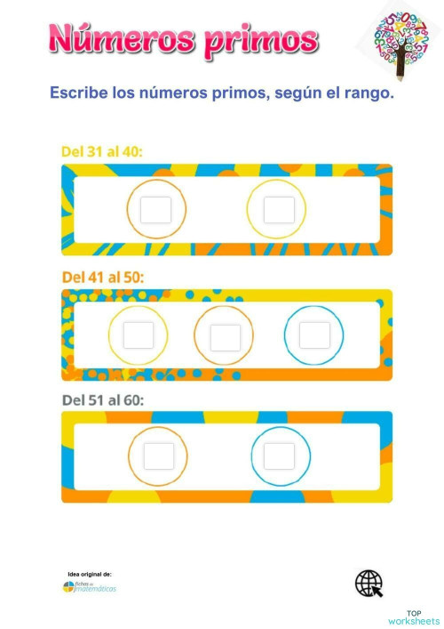 números primos: fichas interactivas y ejercicios online | TopWorksheets