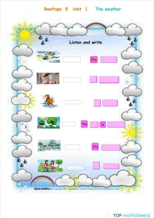 Rooftops 5 Unit 1 The weather. Interactive worksheet | TopWorksheets