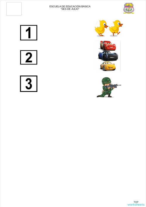NUMEROS 1-2-3. Ficha interactiva | TopWorksheets
