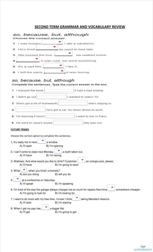 English Grade 2 Final Exam Term 2. Interactive worksheet | TopWorksheets