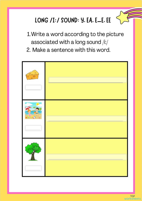 Long sound. Interactive worksheet | TopWorksheets