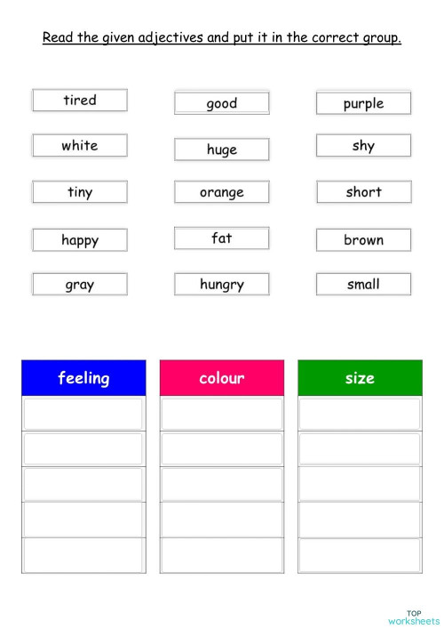 Comparison of adjectives. Interactive worksheet | TopWorksheets