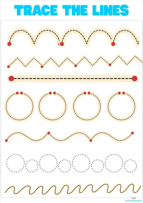 TRACE THE LINES. Interactive worksheet | TopWorksheets
